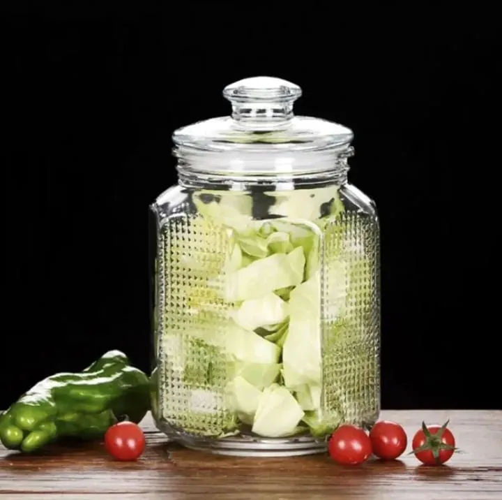 2.2 liter HEYOL Round Airtight Glass Jar Container Sales Glass Jar ...