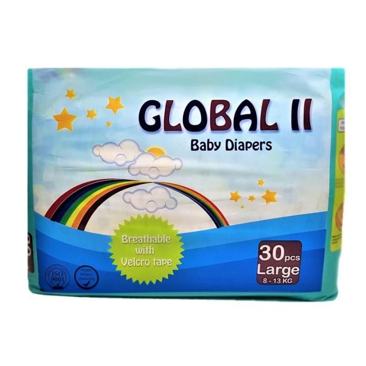 Global Ii Diapers 30 Pieces Pack (L) | Daraz.lk