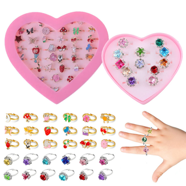 Children Rings Adjustable Exquisite Jewelry Cartoon Fashion Makeup ...