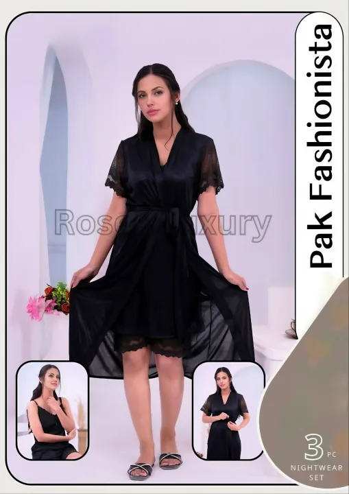 “Luxurious & Elegant 2 Pcs Silk Bridal Nighty Set for Women – Most ...