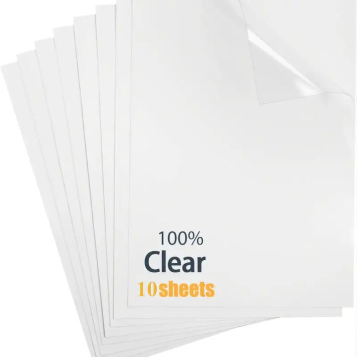 10 Sheets 100% Transparent Vinyl Sticker Paper A4 Label Sticker for ...
