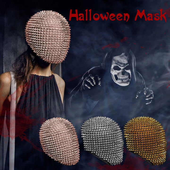 Halloween Mask Studded Spikes Full Face Cover Halloween Funny Mask Full ...