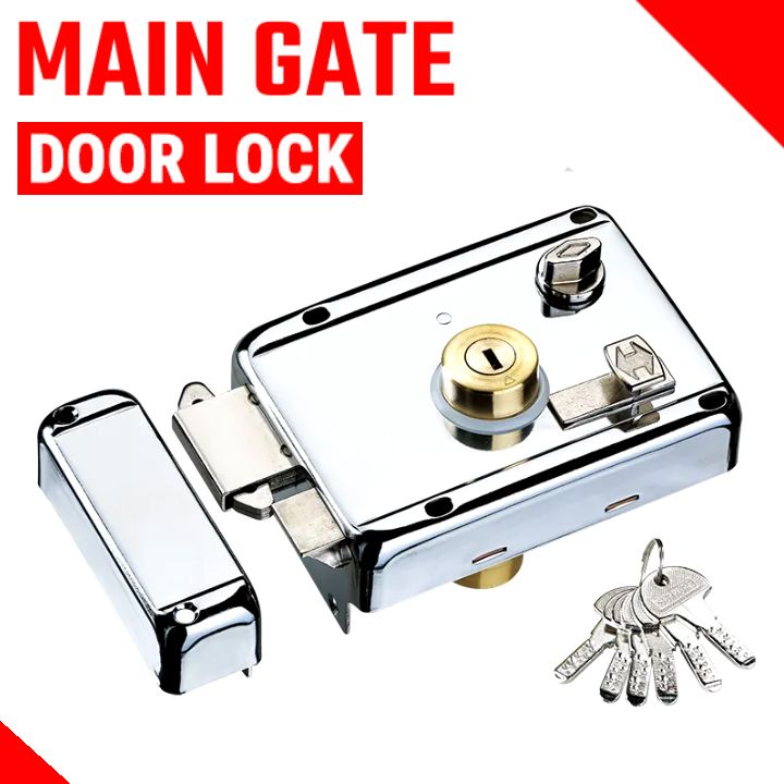 Main Gate LT Rim Door Lock.[ Main Gate Door Lock + 5 Keys + Accessories ...
