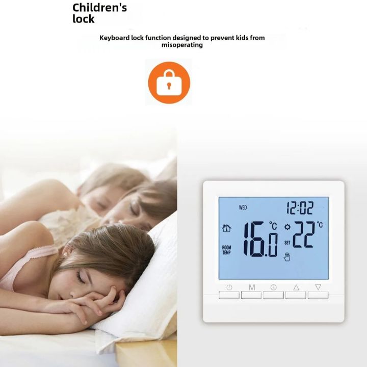 Programmable Temperature Controller Room Thermostat Digital LCD Display ...