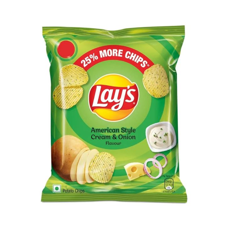 Lays American Style Cream & Onion Flavour Potato Chips 24G | Daraz.lk