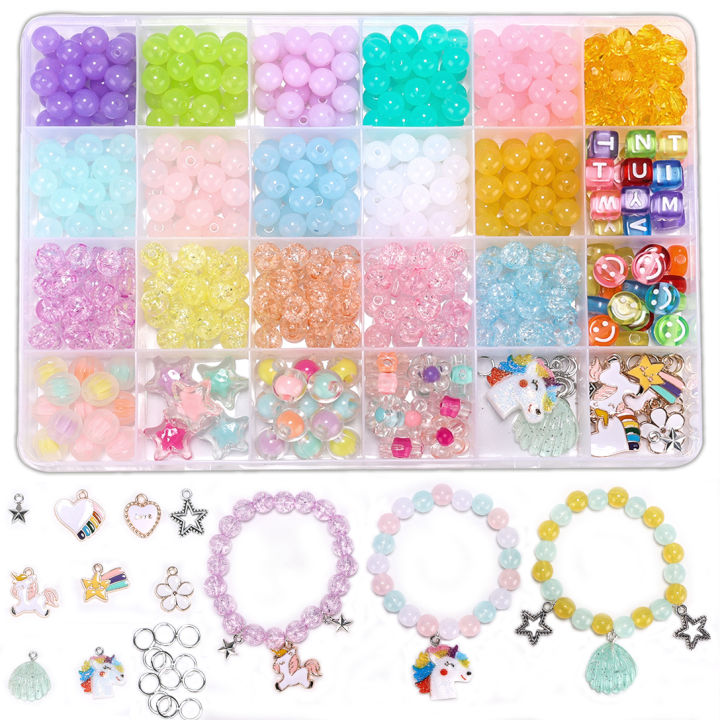 Transparent Color Beads Bracelet Making Kit Glass Beads,DIY Bulk ...