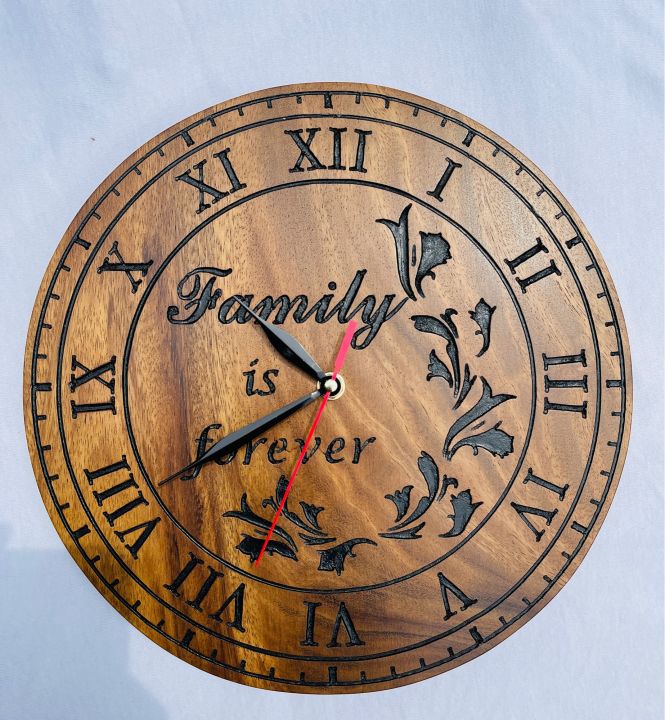 Wood clock/roman numerals clock(sooriyamara) | Daraz.lk