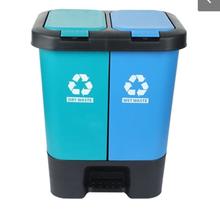 Twin Paddle Bin 20L Tulip Green & Royal Blue | Daraz.com.bd