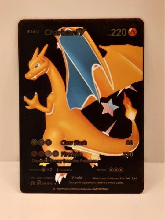 Charizard V Plastic Black UV Printed Pokemon Card | Daraz.pk