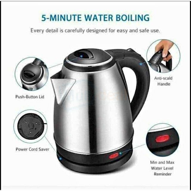 Stainless Steel Electric Kettle 1.8L | Daraz.lk