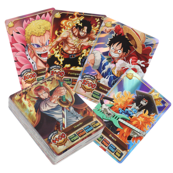50Pcs One Piece Card English Version Holographic SSR Collection Cards ...