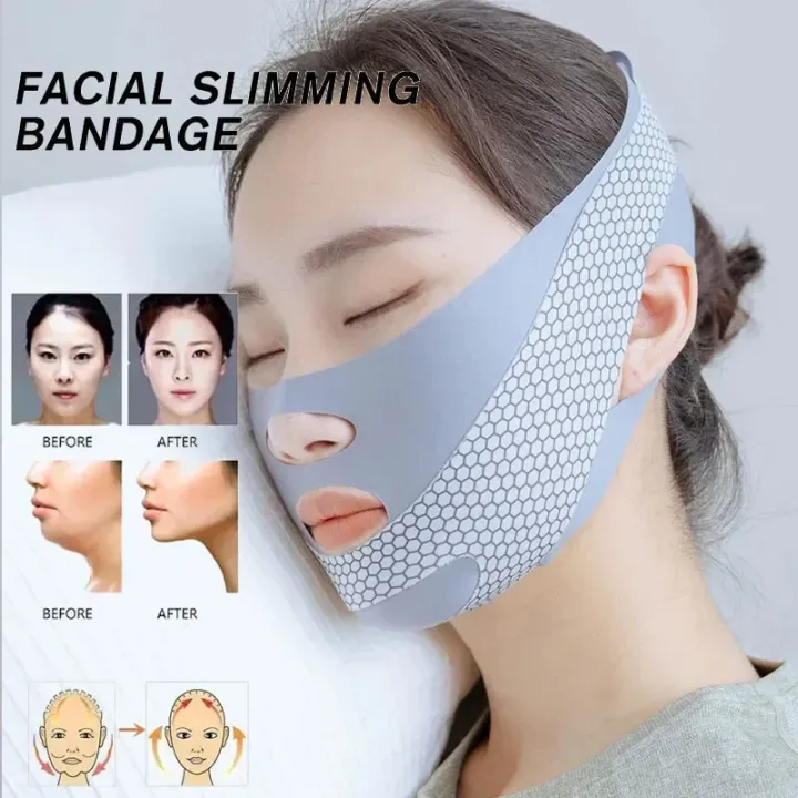 Face-Lift With Sleep Face V Shaper Facial Slimming Bandage Relaxation ...