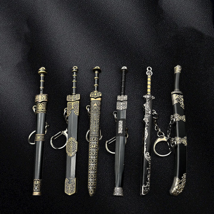 Many models of metal scabbard of famous ancient swords, keychain ...