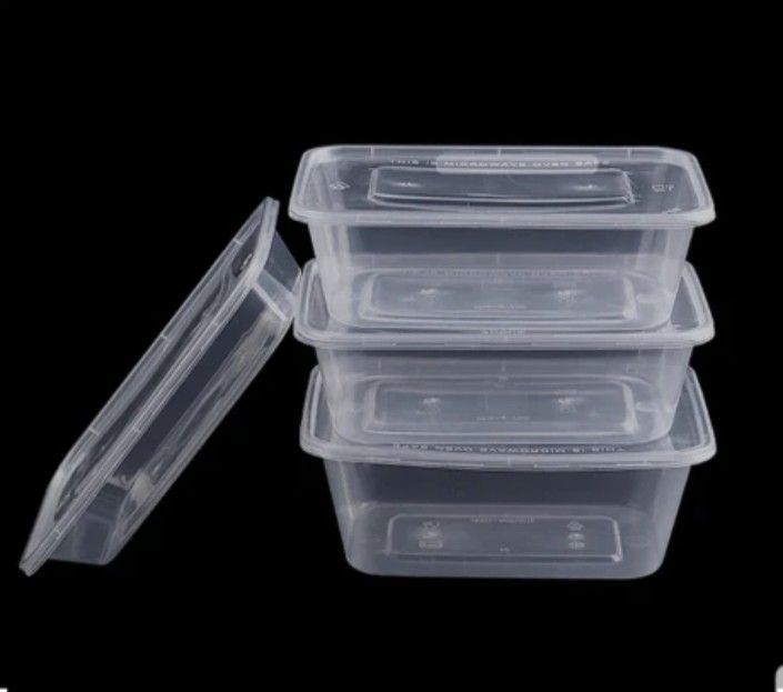 25 Pcs 1000ml Plastic Disposable Boxes For Food Packing | Transparent ...