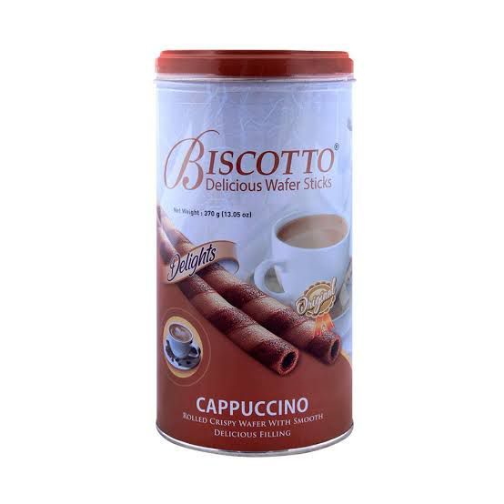 Biscotto Delight Wafer Stick Cappuccino Flavor 370g Tin imported | Daraz.pk