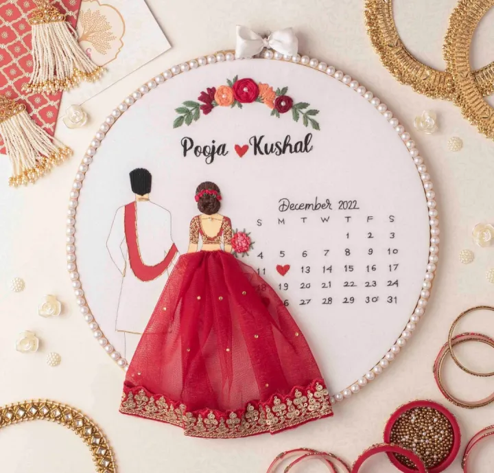 handmade customized wedding embroidery canvas | Daraz.pk