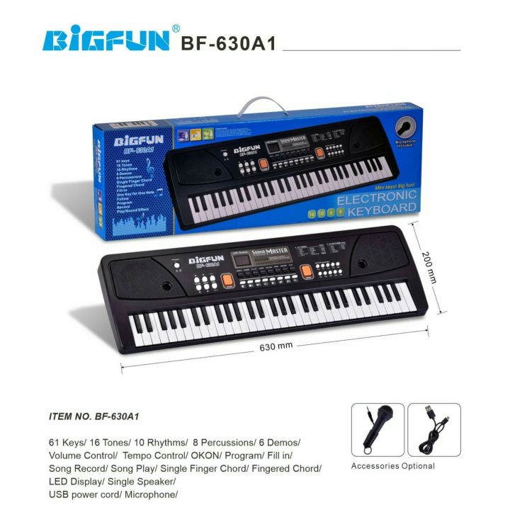 Bigfun BF-630A1 61 Keys Piano Keyboard, Black | Daraz.com.np