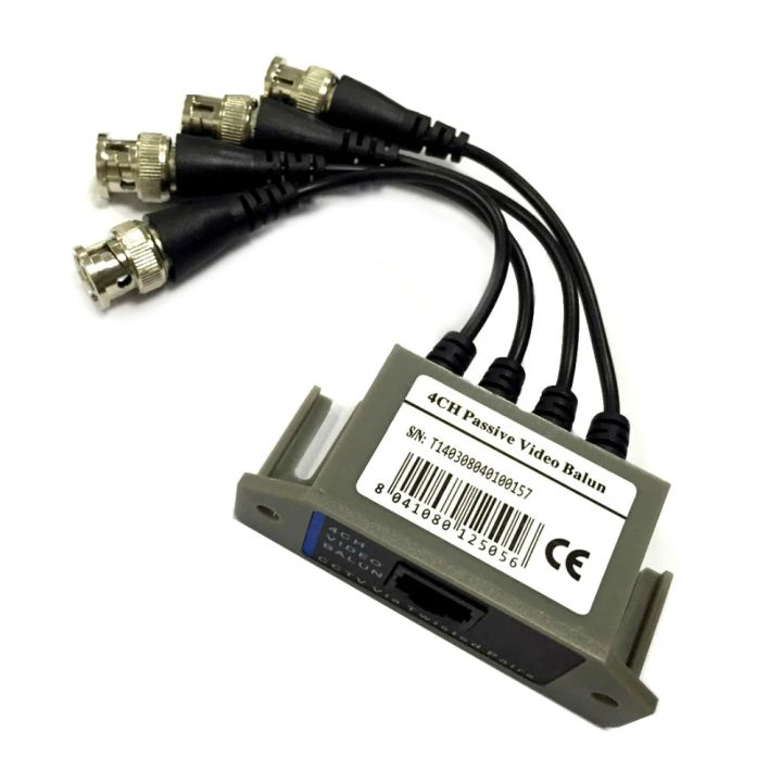 4CH HD Passive Video Balun Transceiver BNC To UTP RJ45 CCTV Via Twisted Pairs for AHD TVI CVI ...