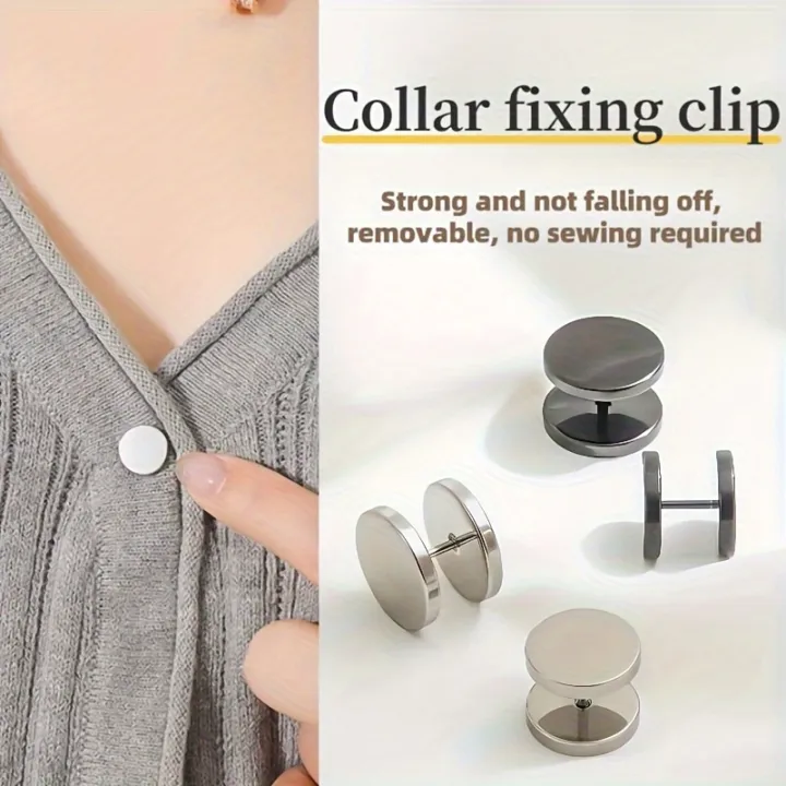 2/4pcs Seamless Spiral Buckle Clip Cuff Fastener for Fashion Buttons on ...