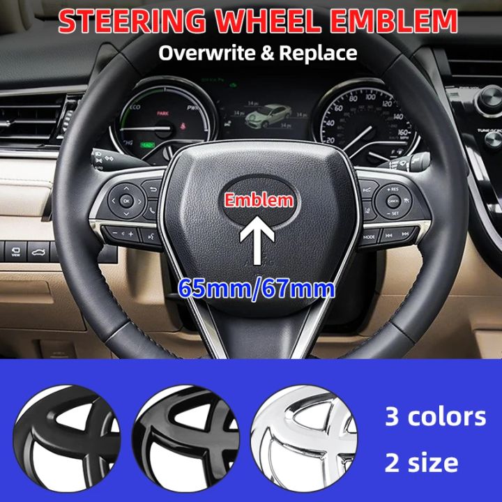 65mm 67mm Car Steering Wheel Badge Emblem Sticker for toyota RAV4 ...