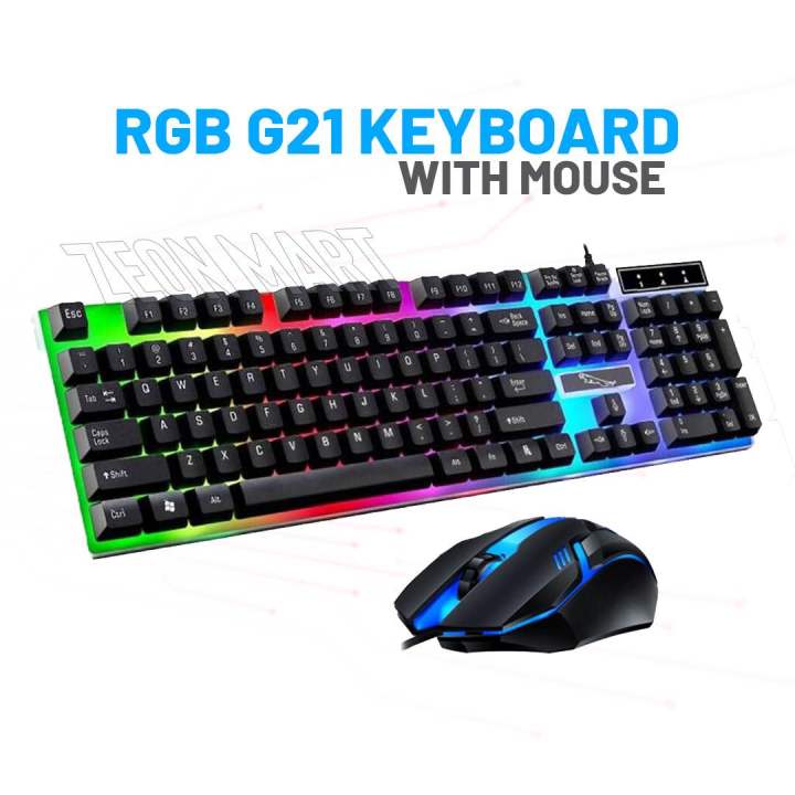 Premium Quality - Rgb Gaming Keyboard Mouse Combo G21-B Rgb Keyboard ...