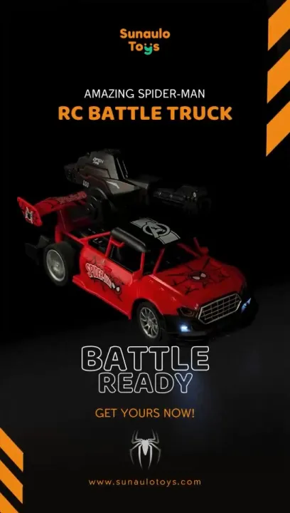 Amazing Spider-Man RC Battle Truck - with Light-Up Mist Spray Can-non ...