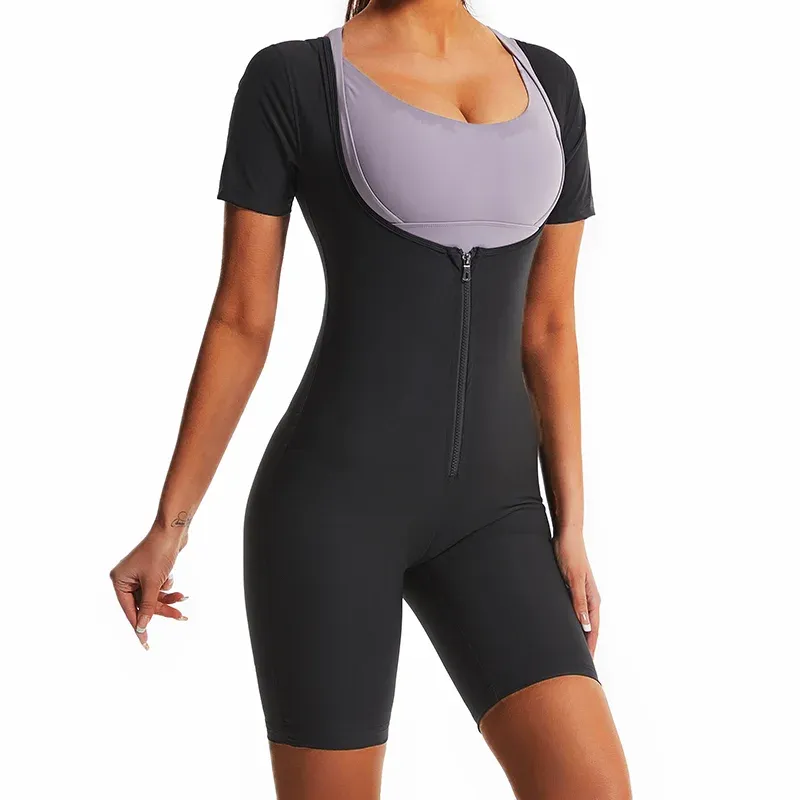 YBFDO Women High Compression Bodysuit Shapewear Fitness Girdles Sauna ...