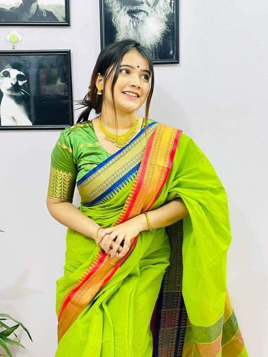 Elegant Stylish Tangail Halfsilk Tant Ganga Jamuna Par Saree For Women ...