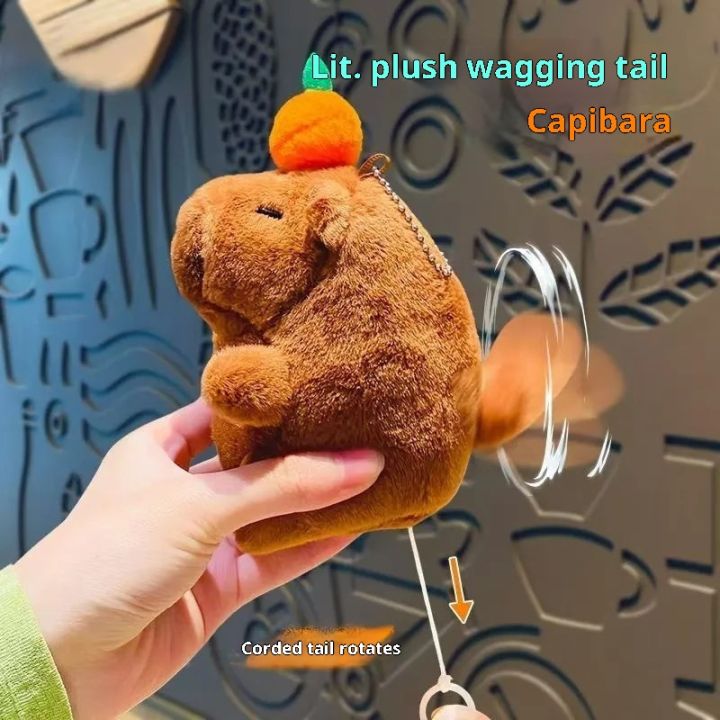 Wiggly Tail Capybara Plush Toy Keychain, Cute Kawaii Capybara Plushie ...
