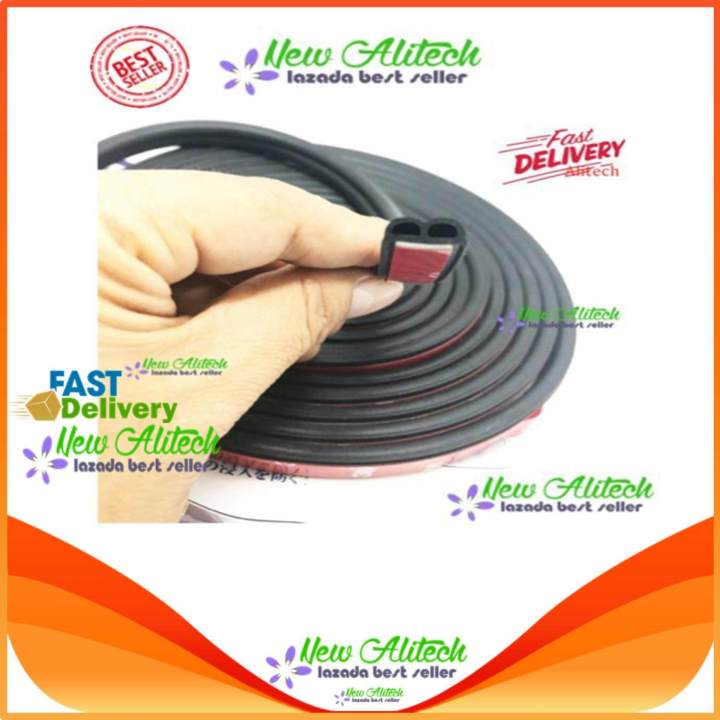 New alitech 1x5 m adhesive car door stop rubber-black 1psc | Shop.com.mm
