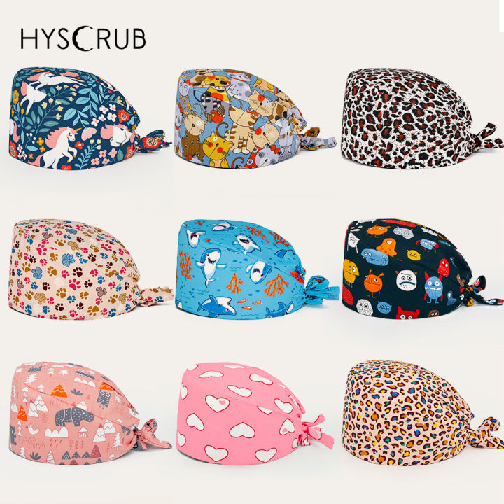 print surgical caps woman and man medical scrubs cap surgery cap lab ...