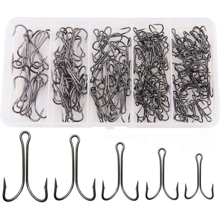 Fishing Double Hooks Set Classic High Carbon Steel Dual Frog Hooks Barb ...