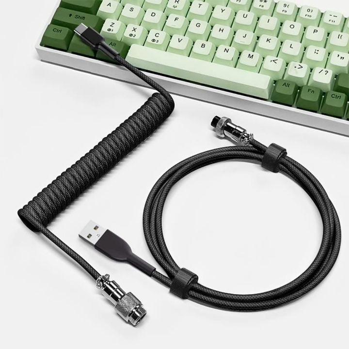 Mechanical Keyboard Coiled Cable Type C USB Port Wire Aviator Coiling ...