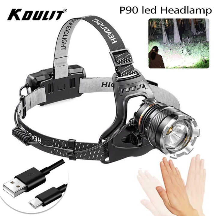 XHP90 Led Super Powerful Headlamp Rechargeable Head Flashlight High Power Head Lamp 1000M ...