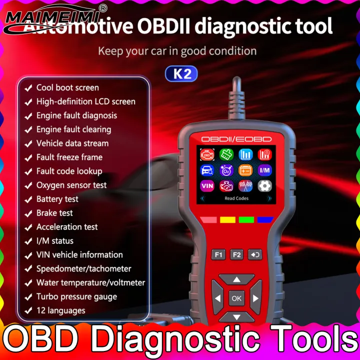 K2 OBD2 Scanner Car Diagnostic Tool for EOBD Cars, Fault Code Reader ...
