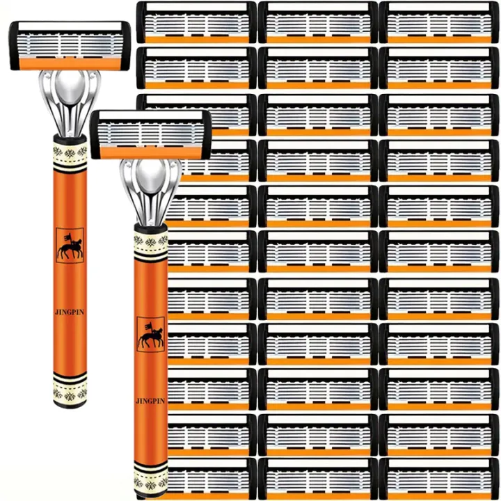 6-Layers Safety Razor Set High Quality Men Razor Sharp Stainless Steel ...