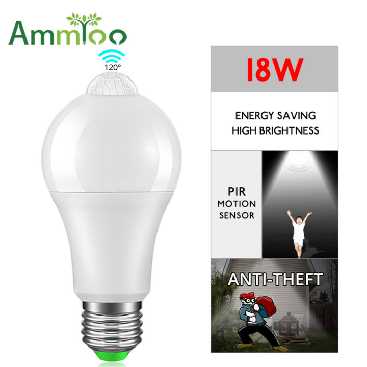 PIR Motion Sensor Light Bulbs E27 12W 15W 18W 20W LED Lamp Auto Smart ...