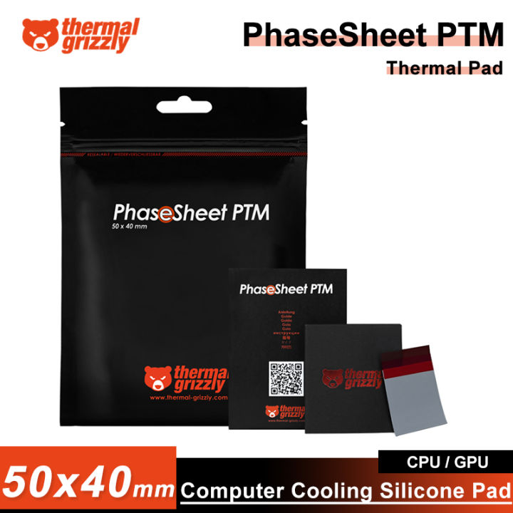 Thermal Grizzly PhaseSheet PTM Thermal Silicone Pad 50x40mm CPU ...