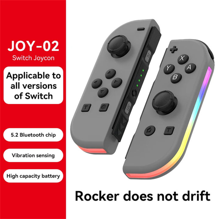 BT 5.2 Joy Controller RGB LED Switch L/R Joypad for Nintendo Switch ...