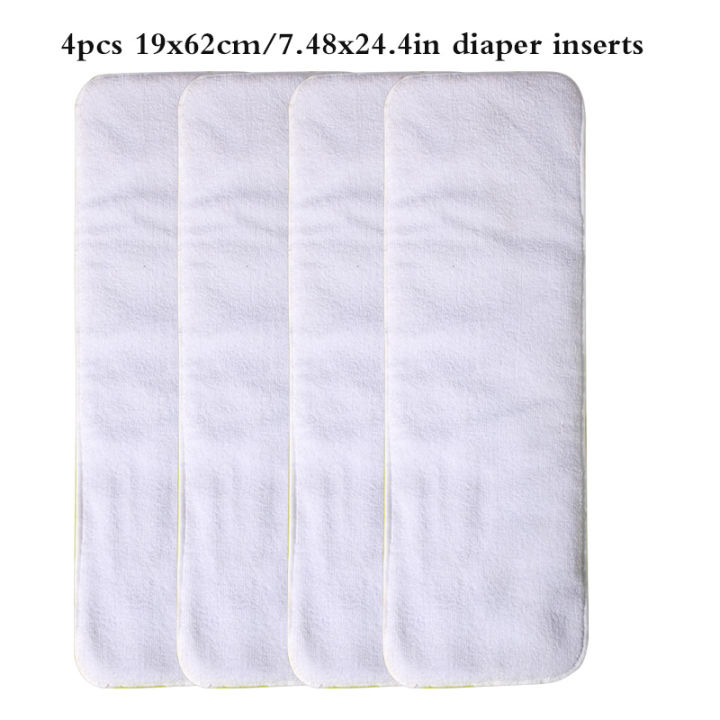 4pcs Washable Microfiber Reusable Adult Diaper Insert Pad Soft ...