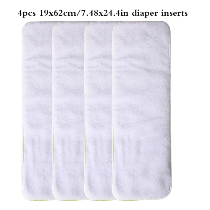 4pcs Washable Microfiber Reusable Adult Diaper Insert Pad Soft ...