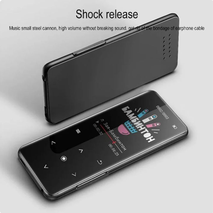 A20 MP3 MP4 MP5 Music Player Bluetooth 5.2 Speaker Mic Touch Key FM Radio Video Recorder Play E ...