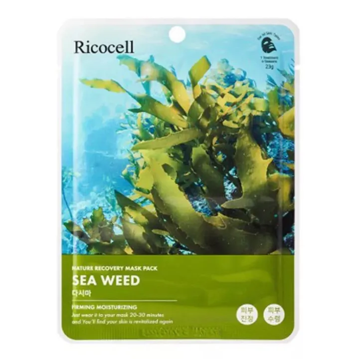 Ricocell Nature Recovery Seaweed Mask Pack Mask Sheet 23g.Made in Korea ...