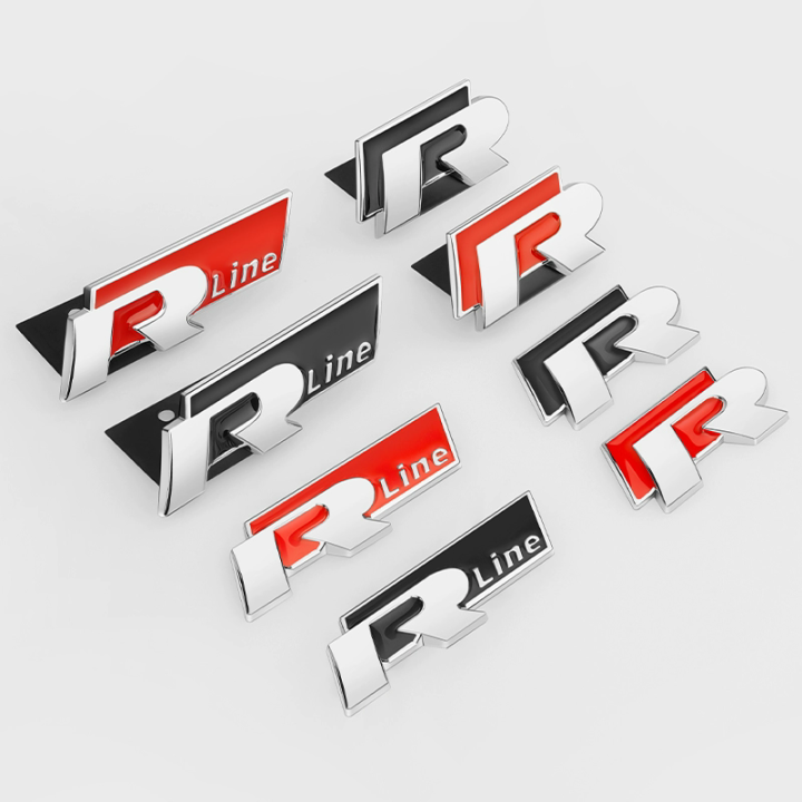 3D Metal Logo R Line Emblem Car Grill Badge Rear Sticker for Volkswagen ...
