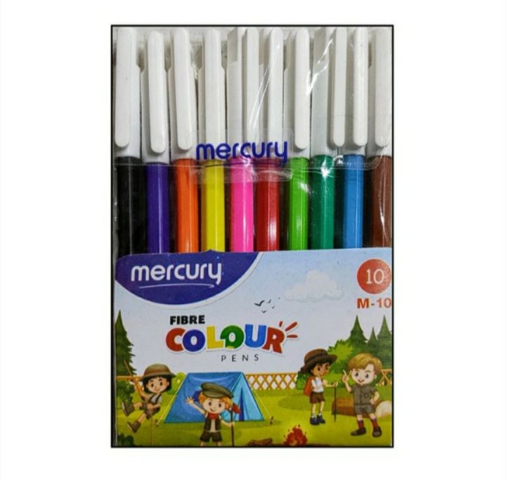 Mercury Color Markers (Pack of 10) – Vibrant Marker Set for Kids ...