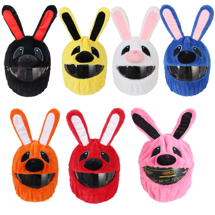 7 Colors Motorcycle Helmet Cover Cartoon Fluffy Plush Protection ...