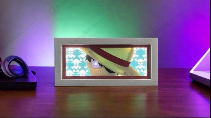 Anime LED Light Box with Luffy Paper Carving Gear Nika Zoro Chopper RGB ...