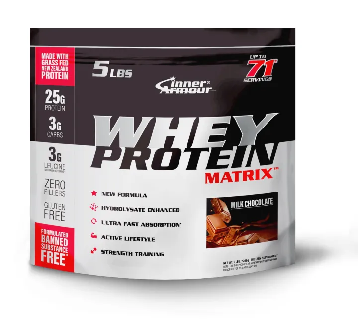 Inner armor whey protein matrix 5lbs, 25 G protein, 71 Servings , Milk ...
