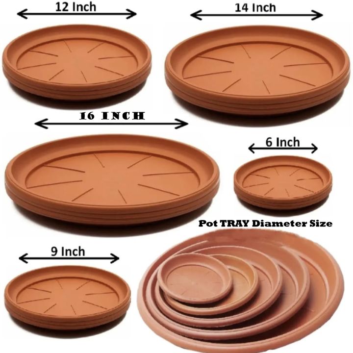 Pack of 3 Pots plates for Base , Plastic pot Tray | Daraz.pk