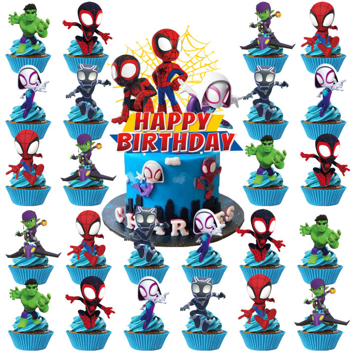 25pcs Spidey And His Amazing Friends Cake Topper、Cupcake Toppers ...